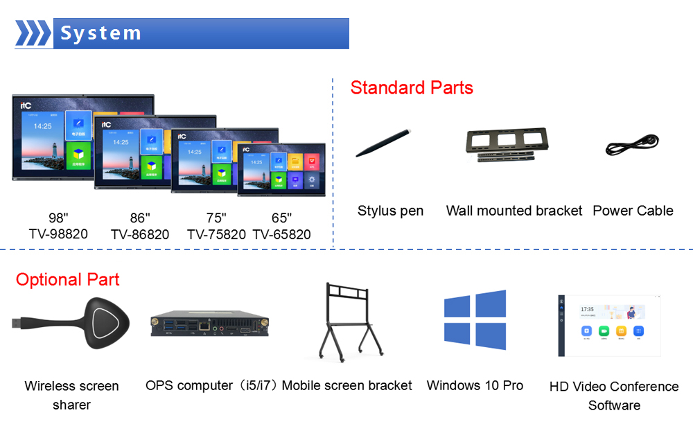 TV-65820 65-inch Interactive Intelligent Touch Screen